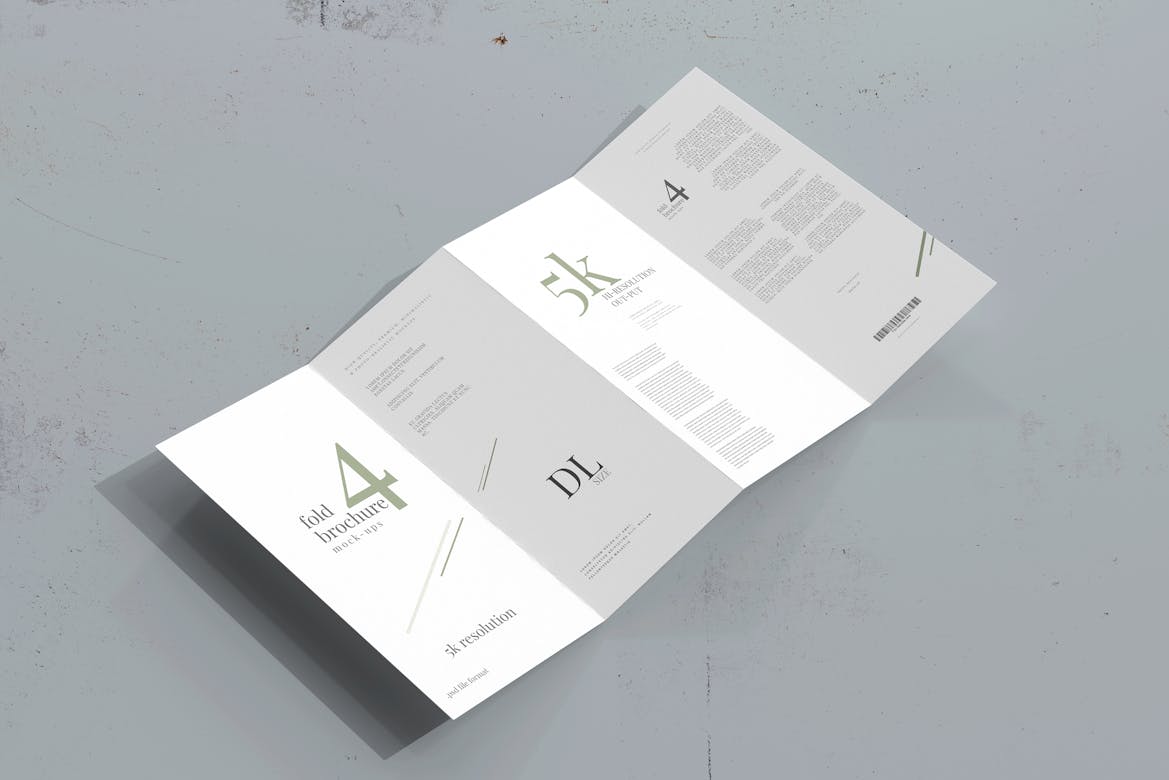 Four Fold DL Brochure Mockups | Premium & Free PSD Mockup Store