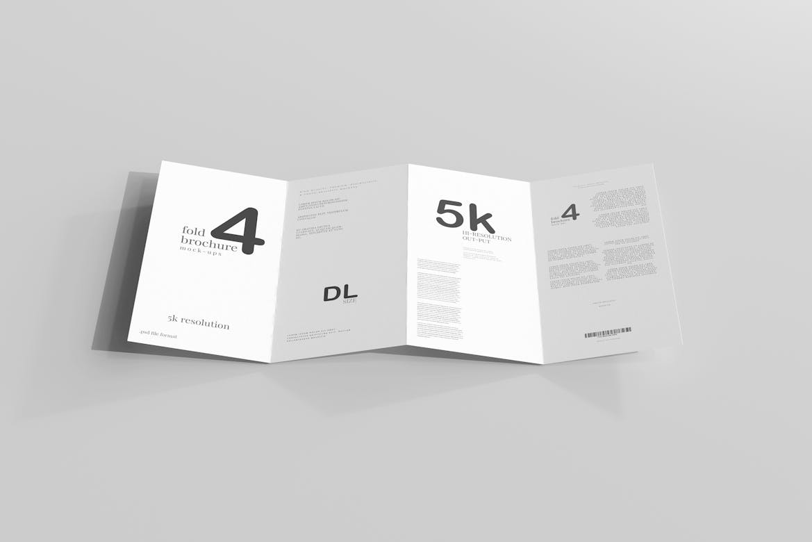 Four Fold DL Brochure Mockups | Premium & Free PSD Mockup Store