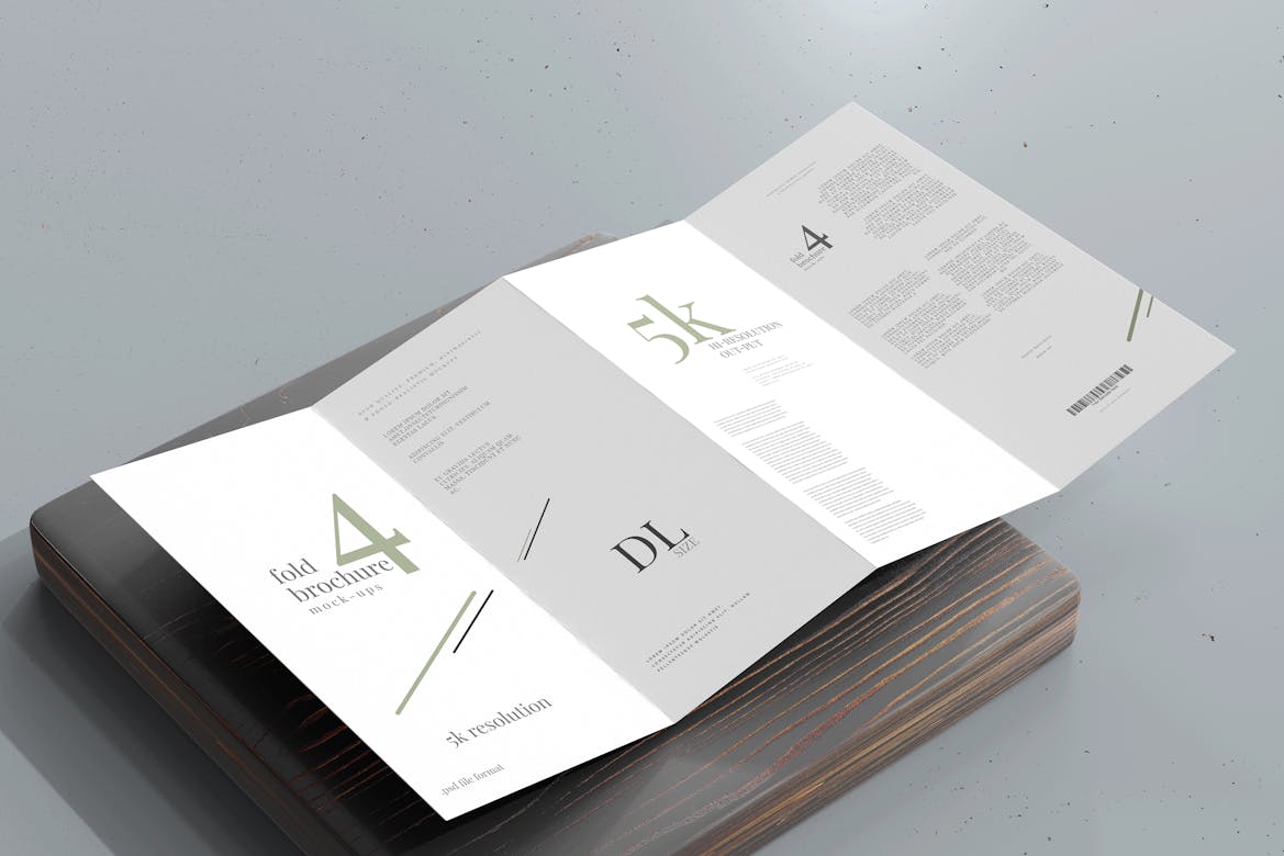 Four Fold DL Brochure Mockups | Premium & Free PSD Mockup Store