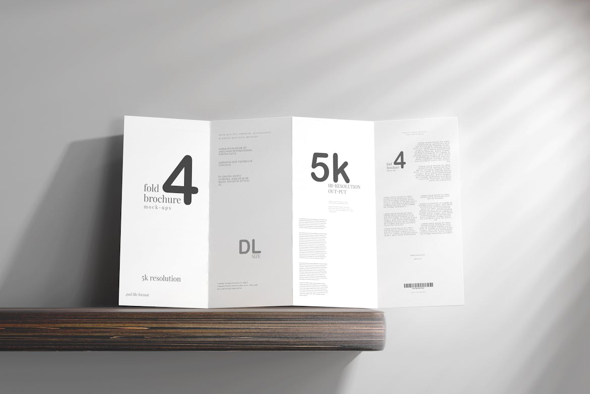 Four Fold DL Brochure Mockups | Premium & Free PSD Mockup Store