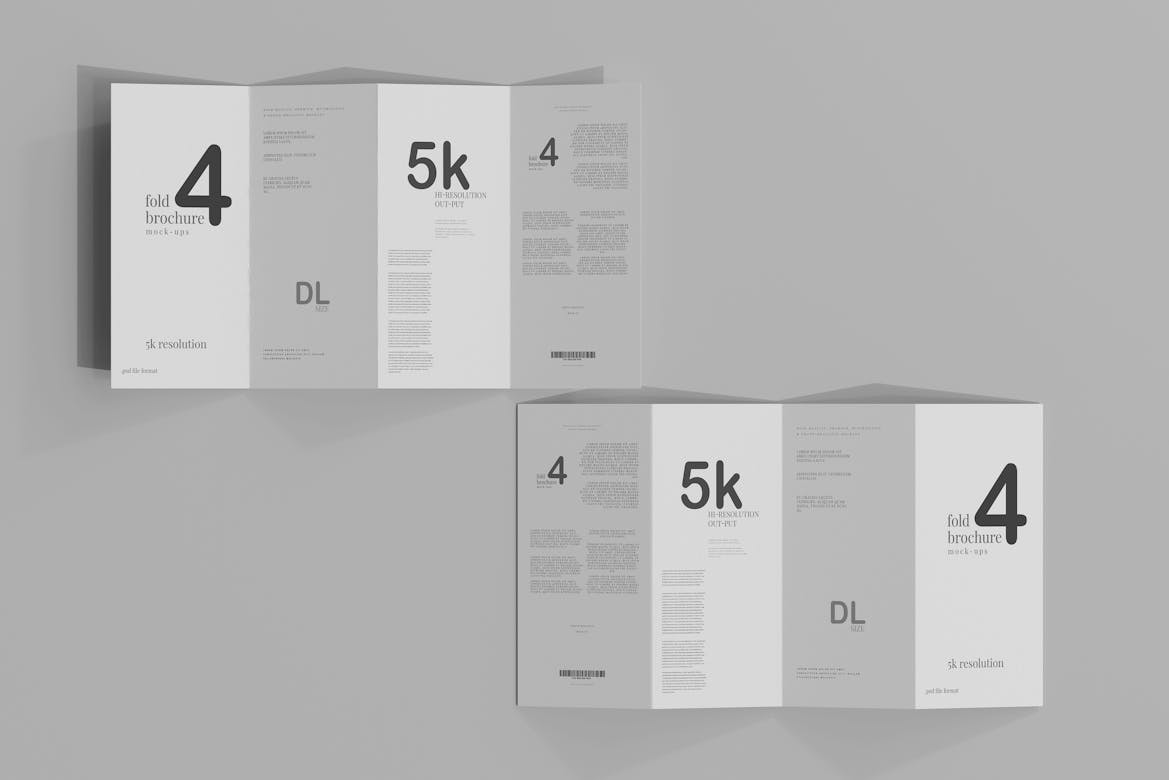 Four Fold DL Brochure Mockups | Premium & Free PSD Mockup Store