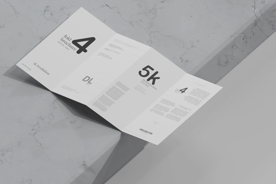 Four Fold DL Brochure Mockups | Premium & Free PSD Mockup Store