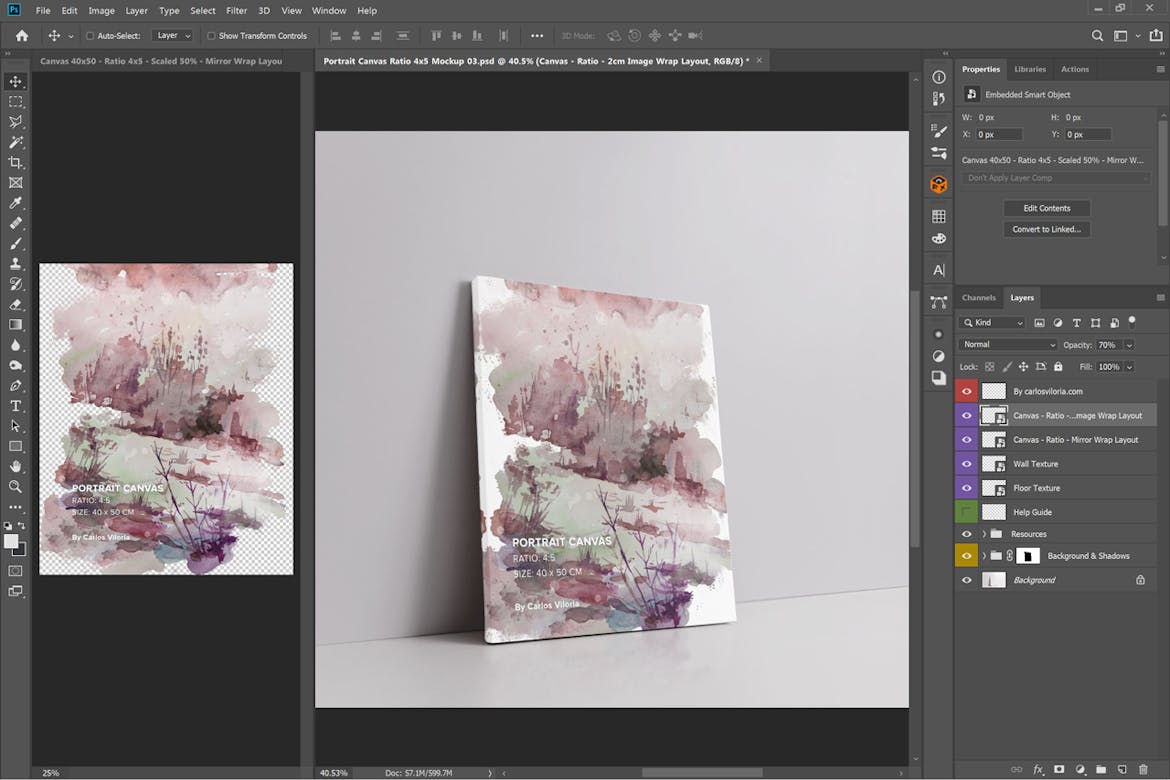 Portrait Canvas Ratio 4x5 Mockup 03 | Premium & Free PSD Mockup Store