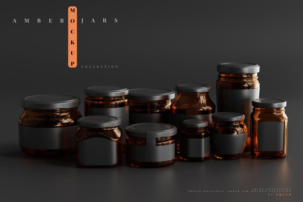 Amber Jars Mockup Collection | Premium & Free PSD Mockup Store