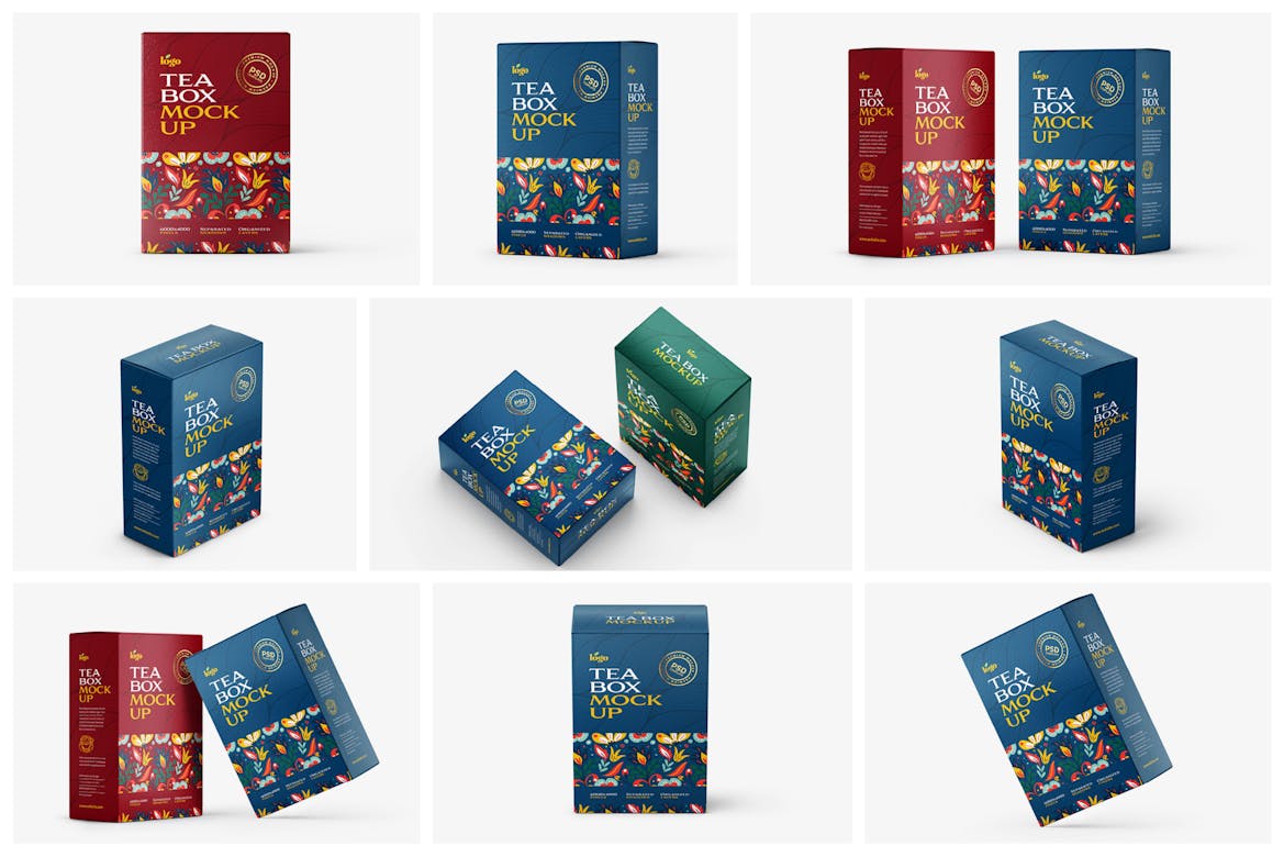 Tea Box Packaging Mockup Set | Premium & Free PSD Mockup Store