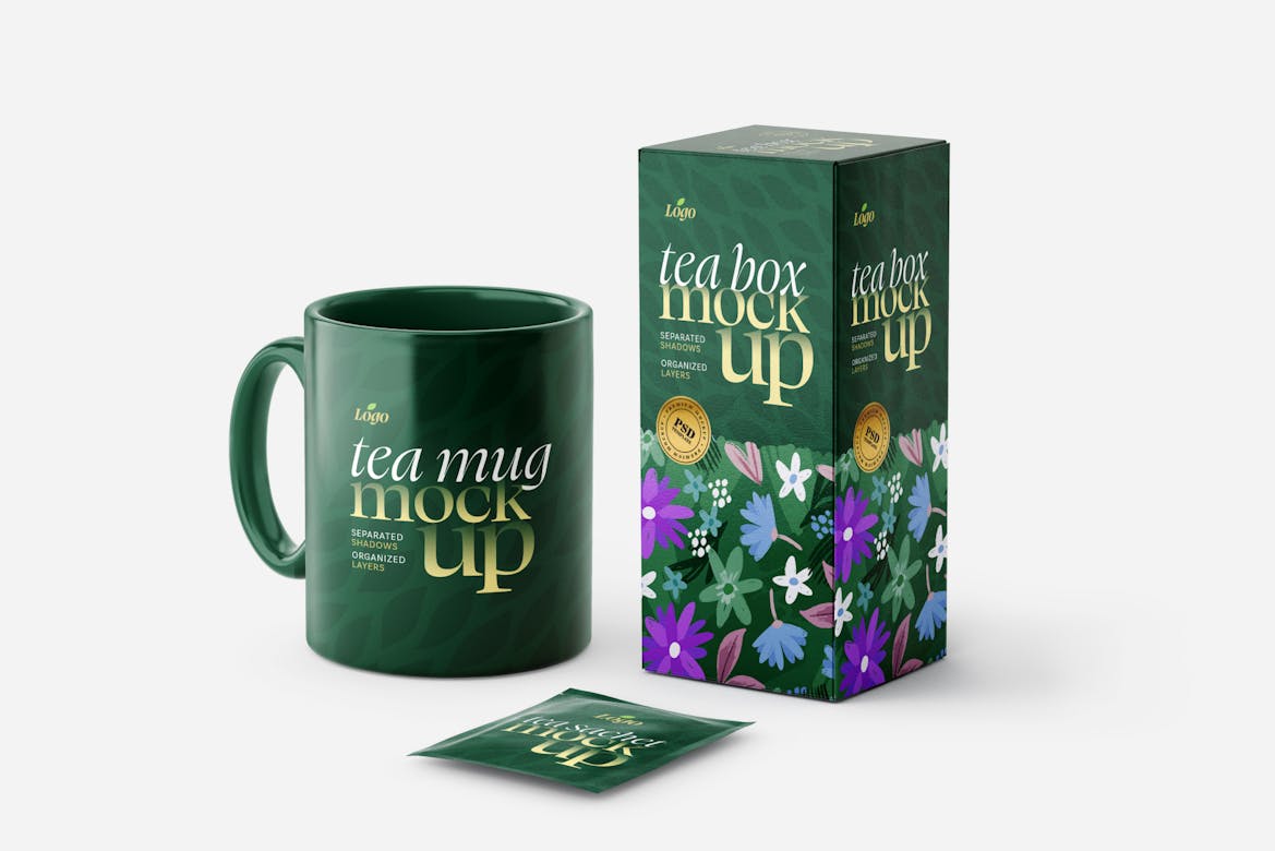 Tea Box and Tea Bag Mockup Set | Premium & Free PSD Mockup Store