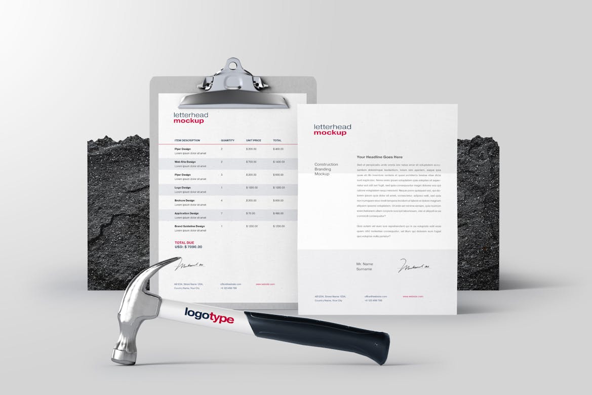 Construction Branding Mockup Bundle | Premium & Free PSD Mockup Store