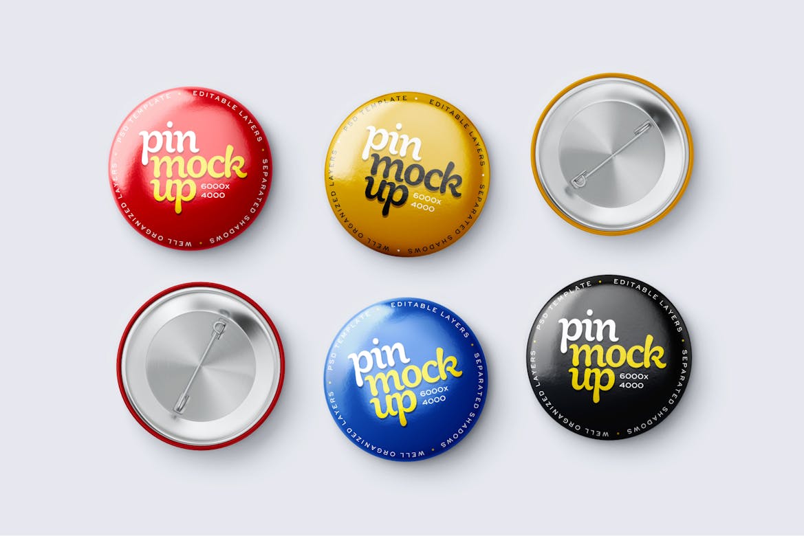 Pin Button Mockup Set | Premium & Free PSD Mockup Store