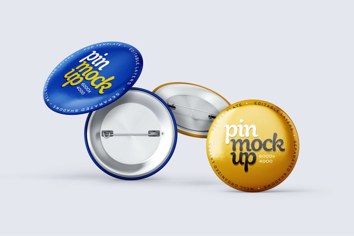 Pin Button Mockup Set | Premium & Free PSD Mockup Store