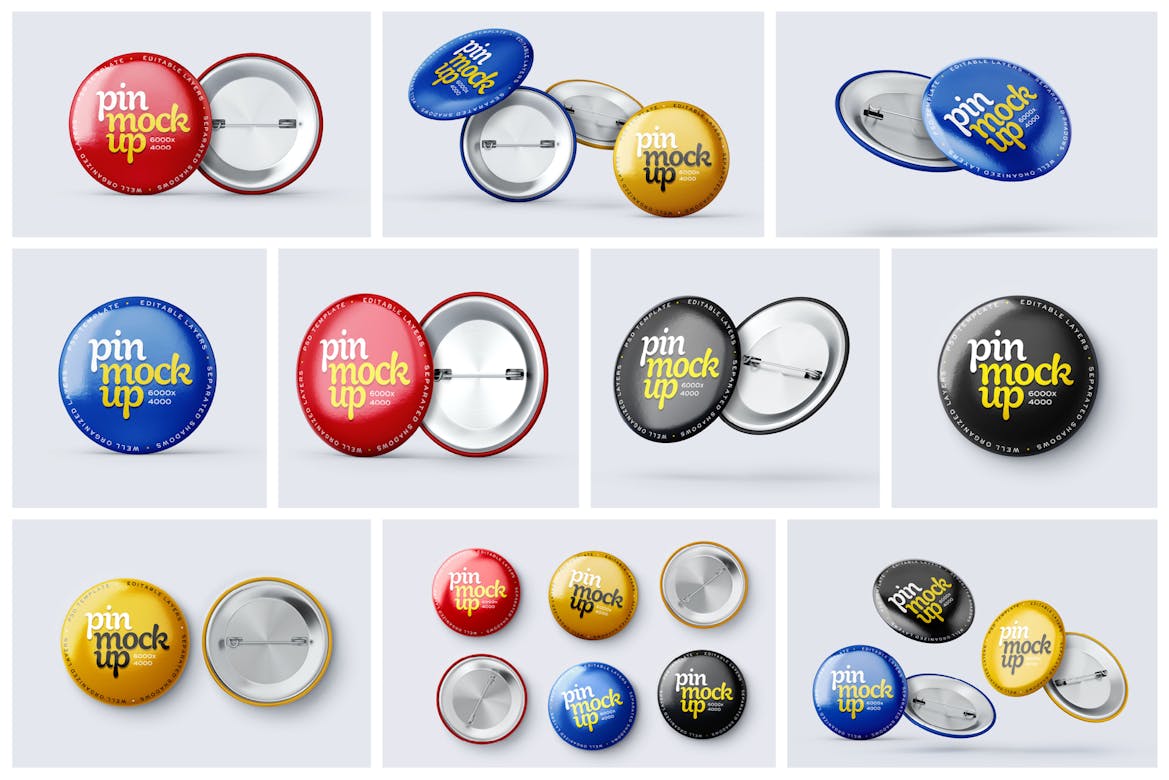 Pin Button Mockup Set | Premium & Free PSD Mockup Store