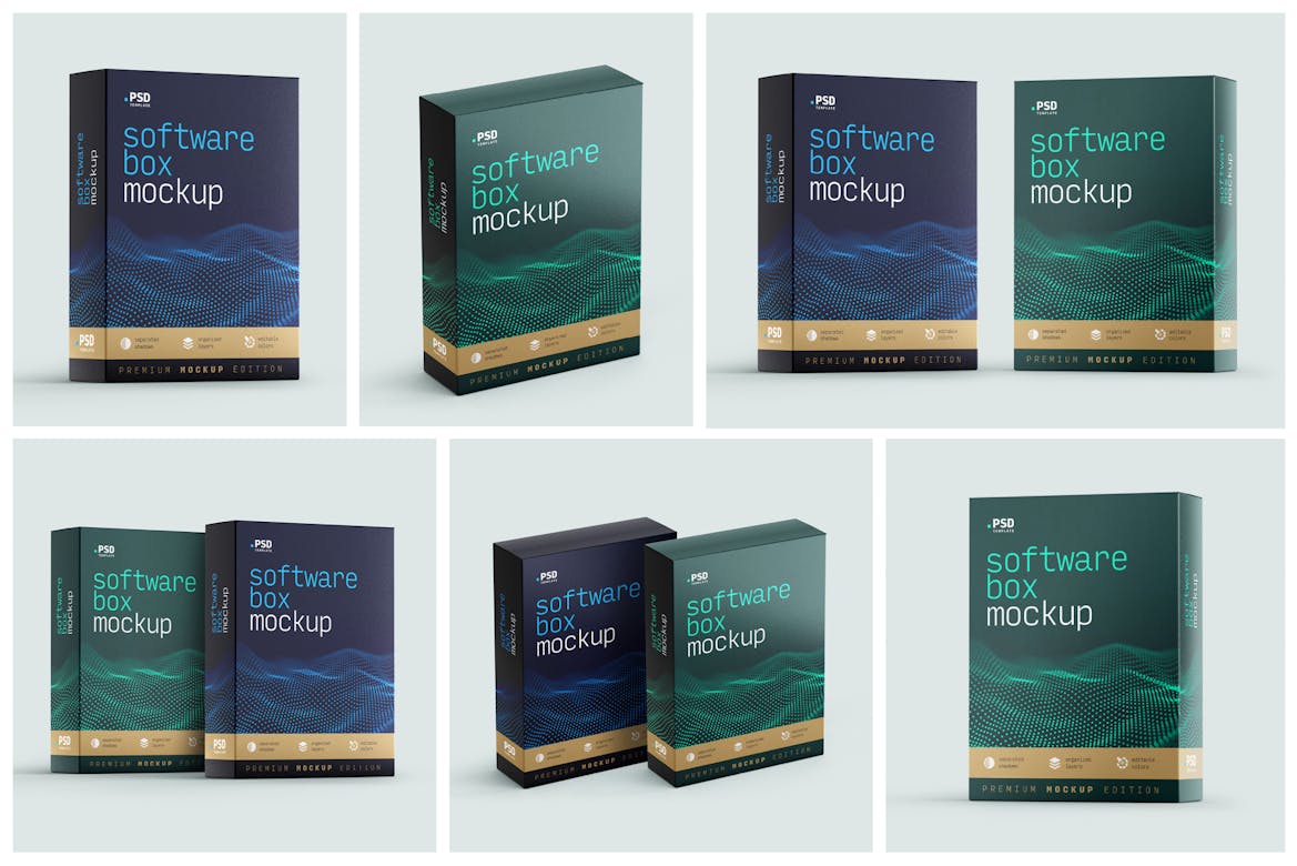 Software Box Mockup Set | Premium & Free PSD Mockup Store