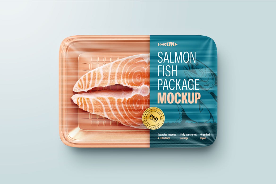 Salmon Fish Package Mockup Set | Premium & Free PSD Mockup Store