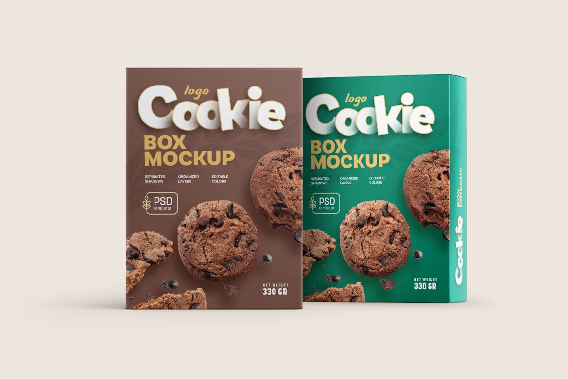 Cookies Box Packaging Mockup Set | Premium & Free PSD Mockup Store