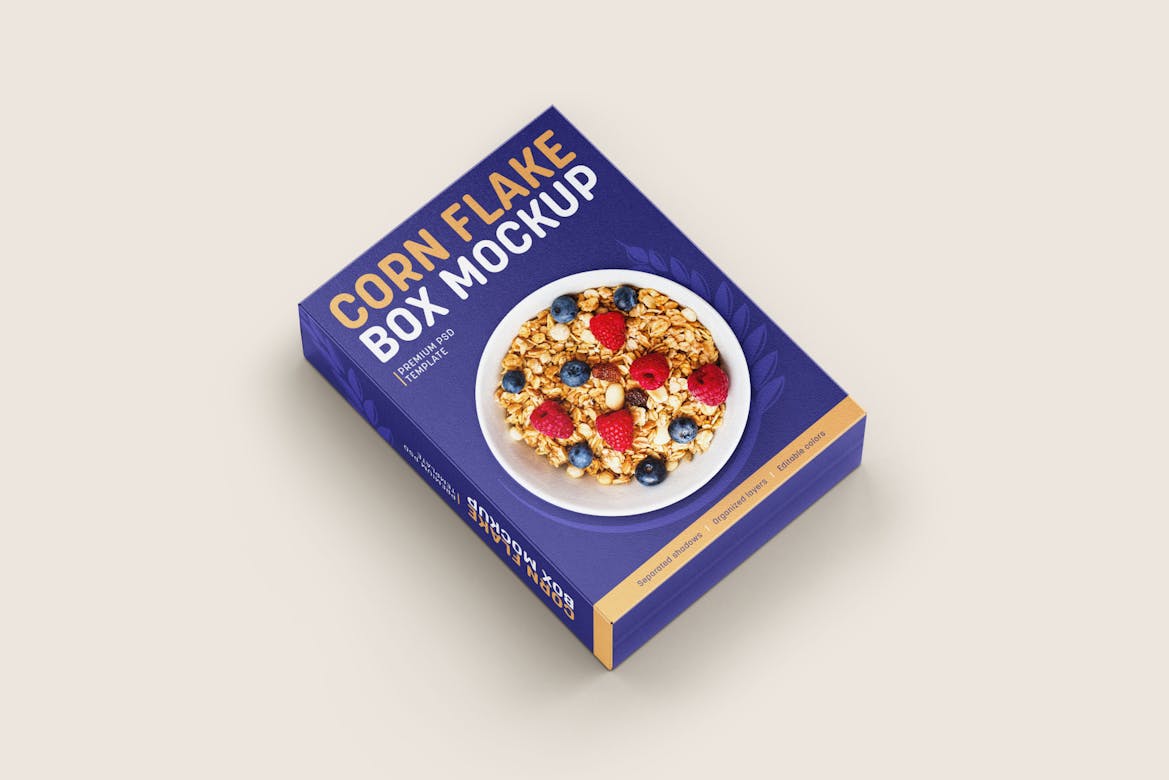 Corn Flakes Box Mockup Set | Premium & Free PSD Mockup Store