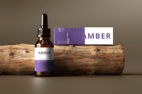 Amber Glass Cosmetic Bundle | Premium & Free PSD Mockup Store