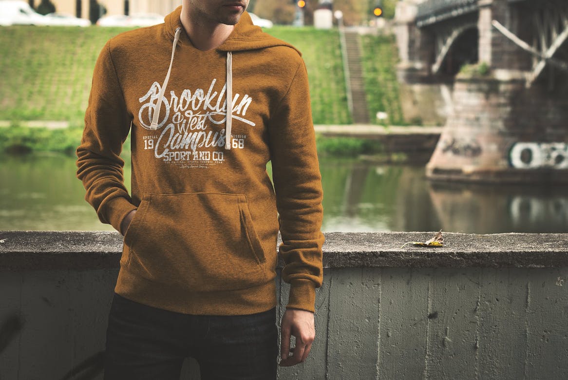 Hoodie Mockup Scene Male Model 03 | Premium & Free PSD Mockup Store