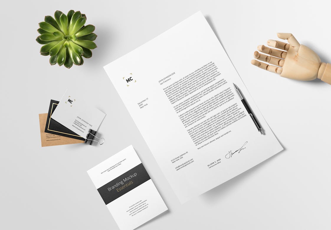 Branding Mockup Essentials Scene 01 | Premium & Free PSD Mockup Store