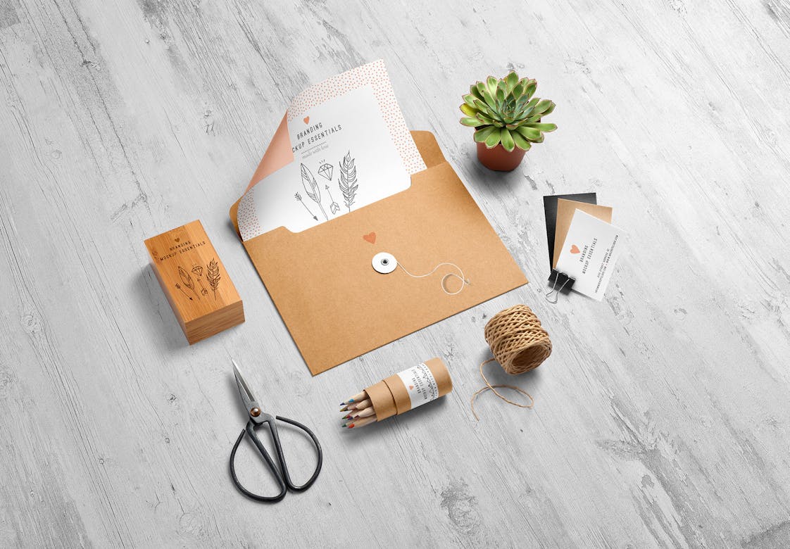 Branding Mockup Essentials Scene 28 | Premium & Free PSD Mockup Store
