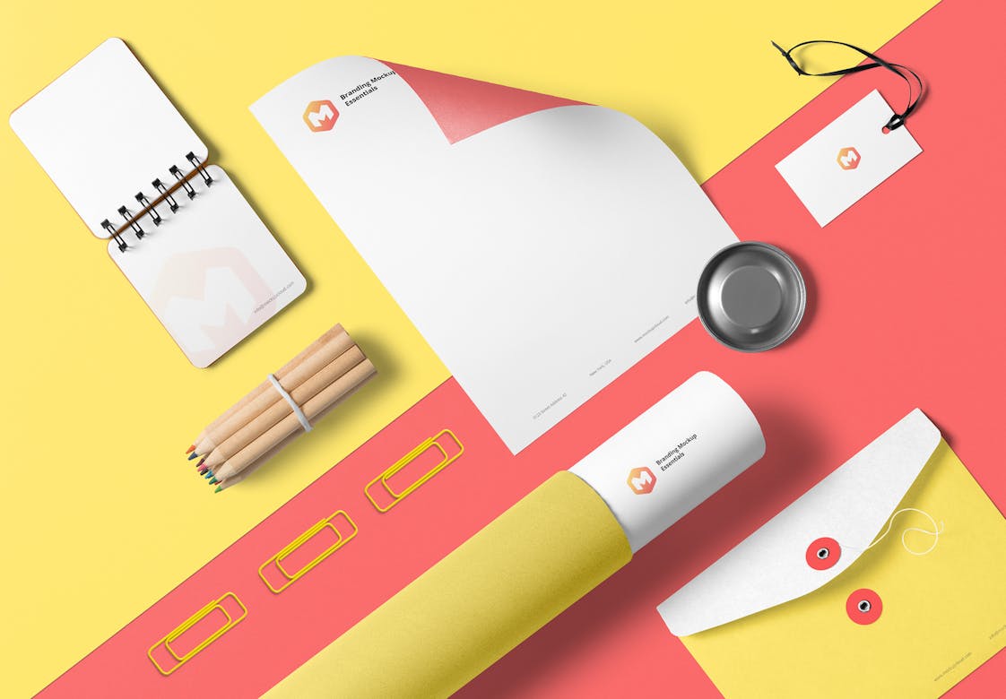 Branding Mockup Essentials Scene 04 | Premium & Free PSD Mockup Store