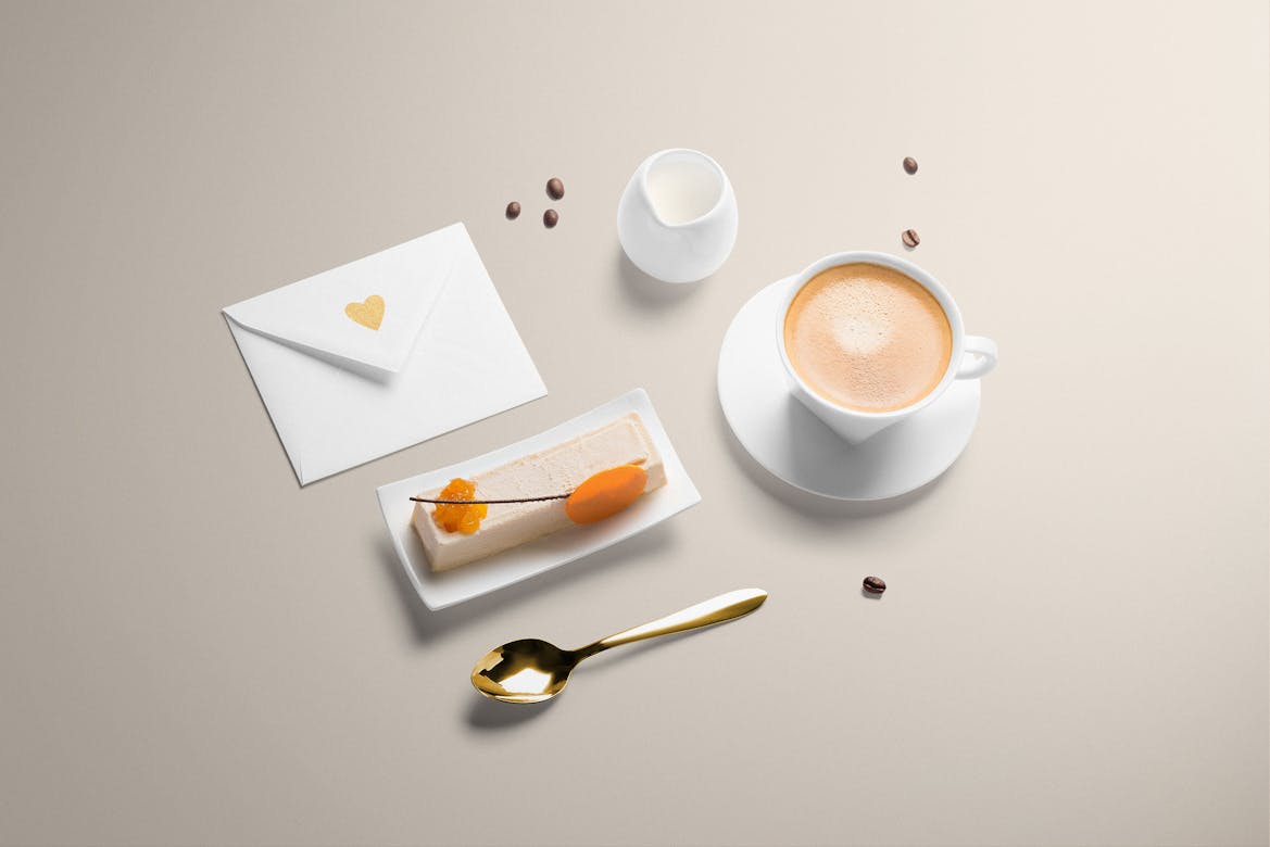 Envelope Coffee Mockup Scene | Premium & Free PSD Mockup Store