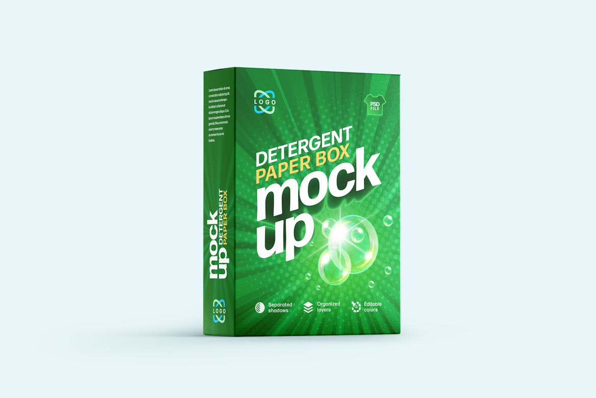 Detergent Box Packaging Mockup Set | Premium & Free PSD Mockup Store