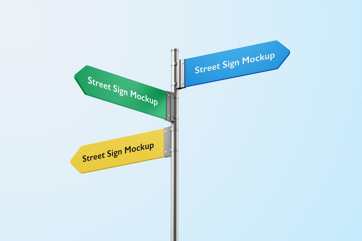 Street Direction Sign Mockup Set | Premium & Free PSD Mockup Store