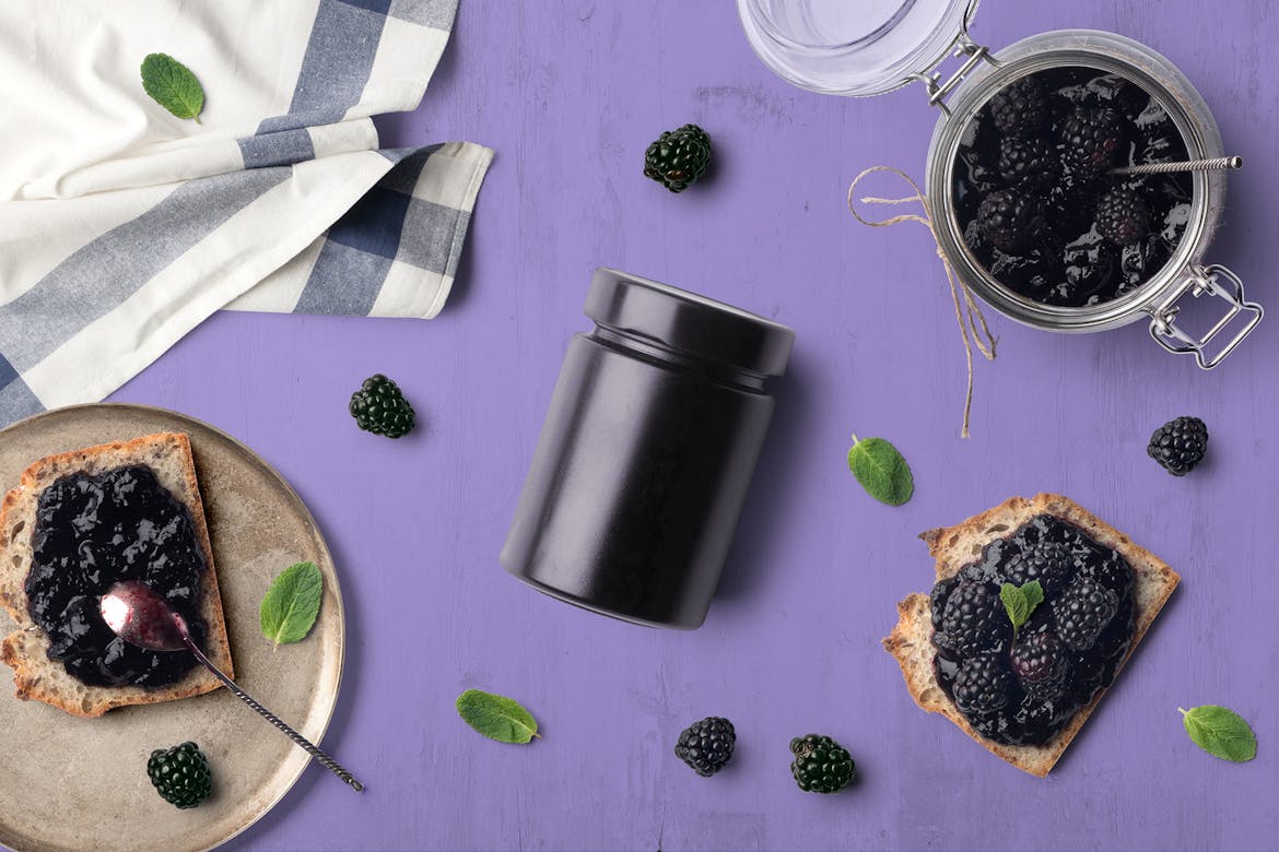 Jam Can Packaging Mockup Top View Scene 01 | Premium & Free PSD Mockup ...