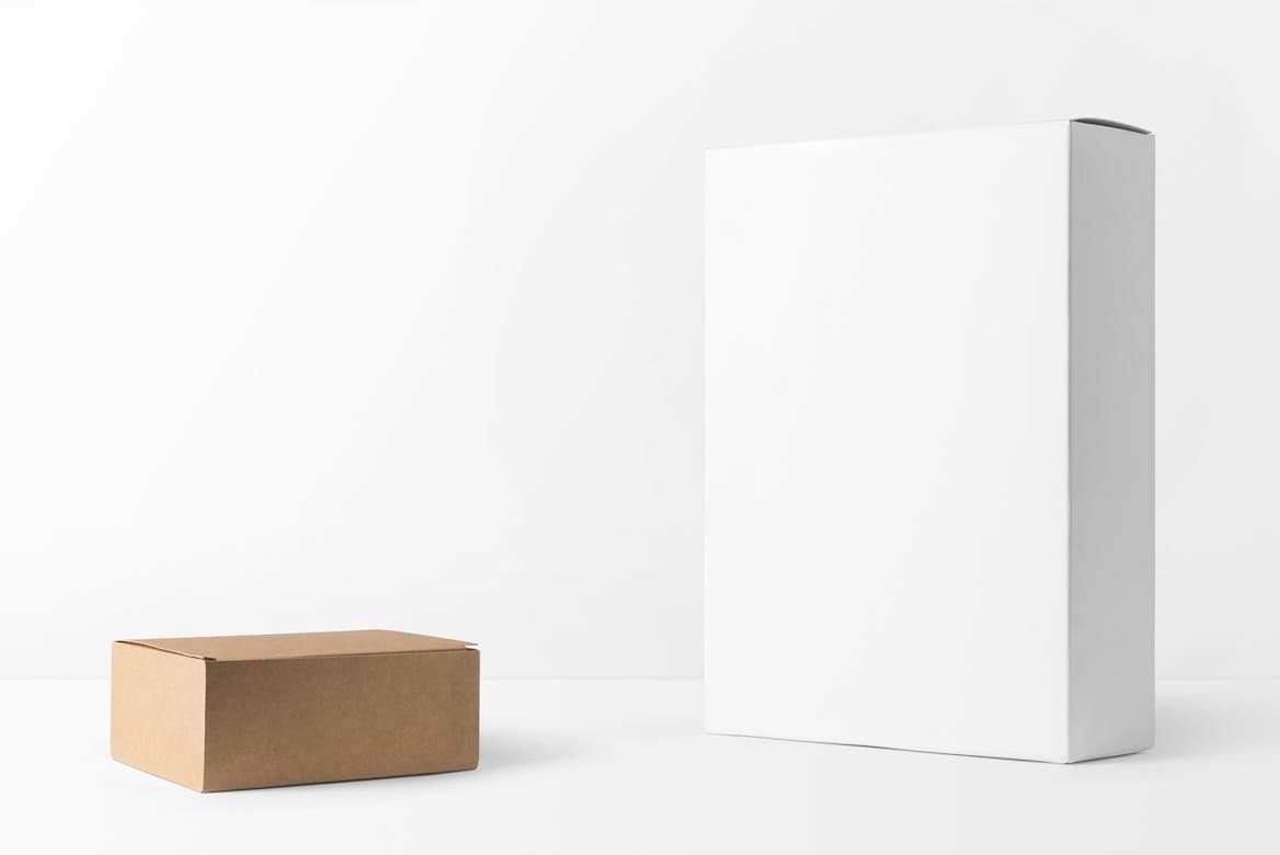 Box Packaging Mockup Front View Scene 01 | Premium & Free PSD Mockup Store