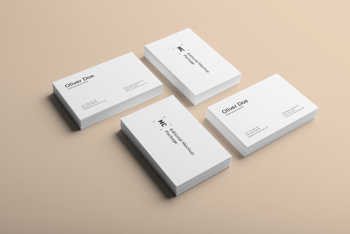 Business Cards Stack Mockup Scene 08 | Premium & Free PSD Mockup Store