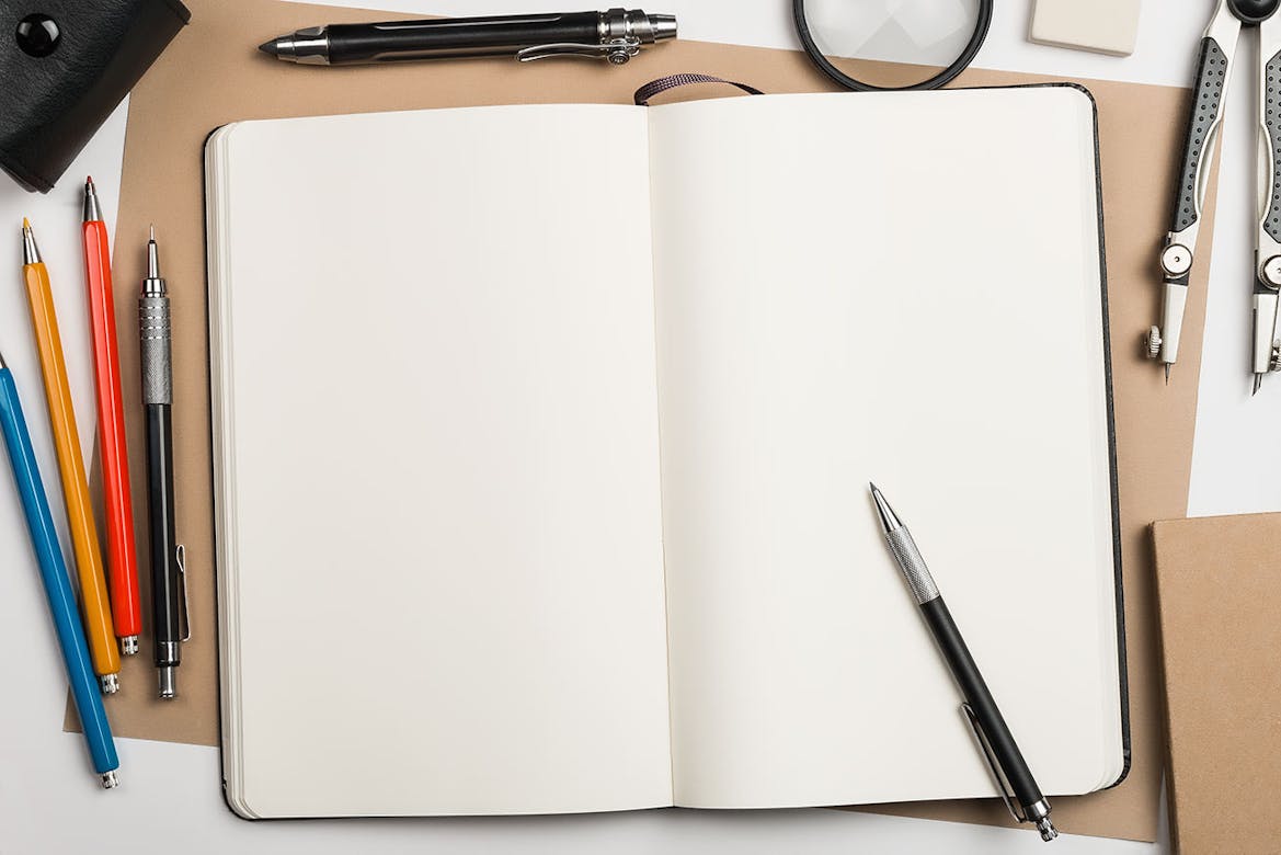 Sketch Artists Drawing Notebook Mockup Scene 06 | Premium & Free PSD ...