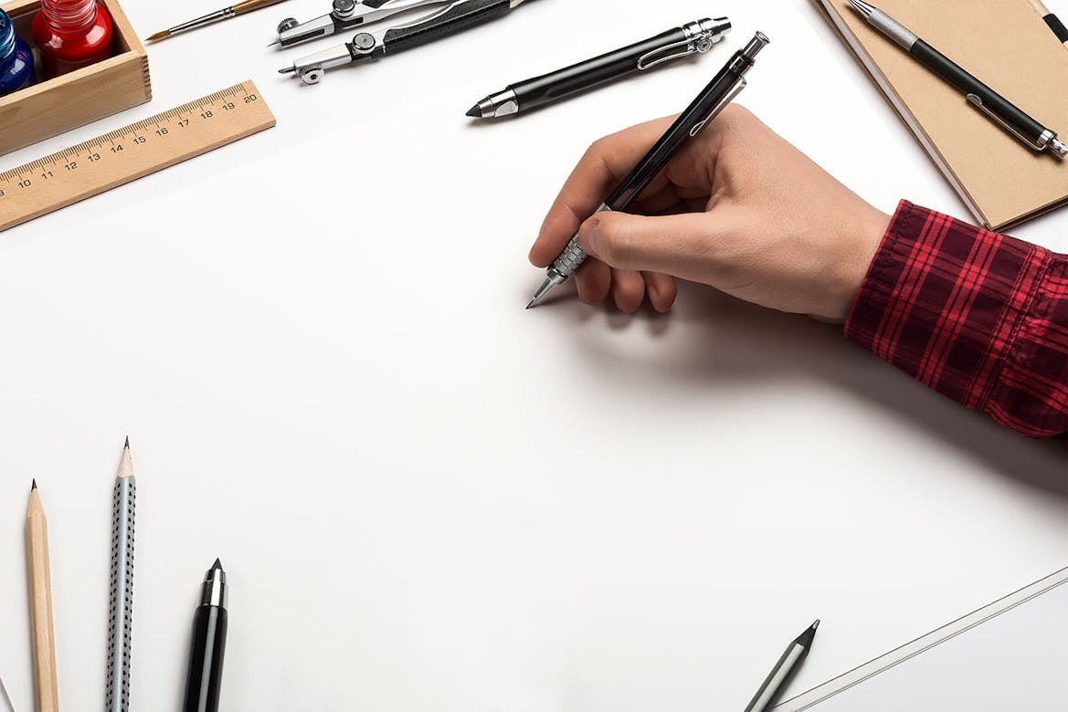 Sketch Artists Drawing Mockup Scene 09 | Premium & Free PSD Mockup Store