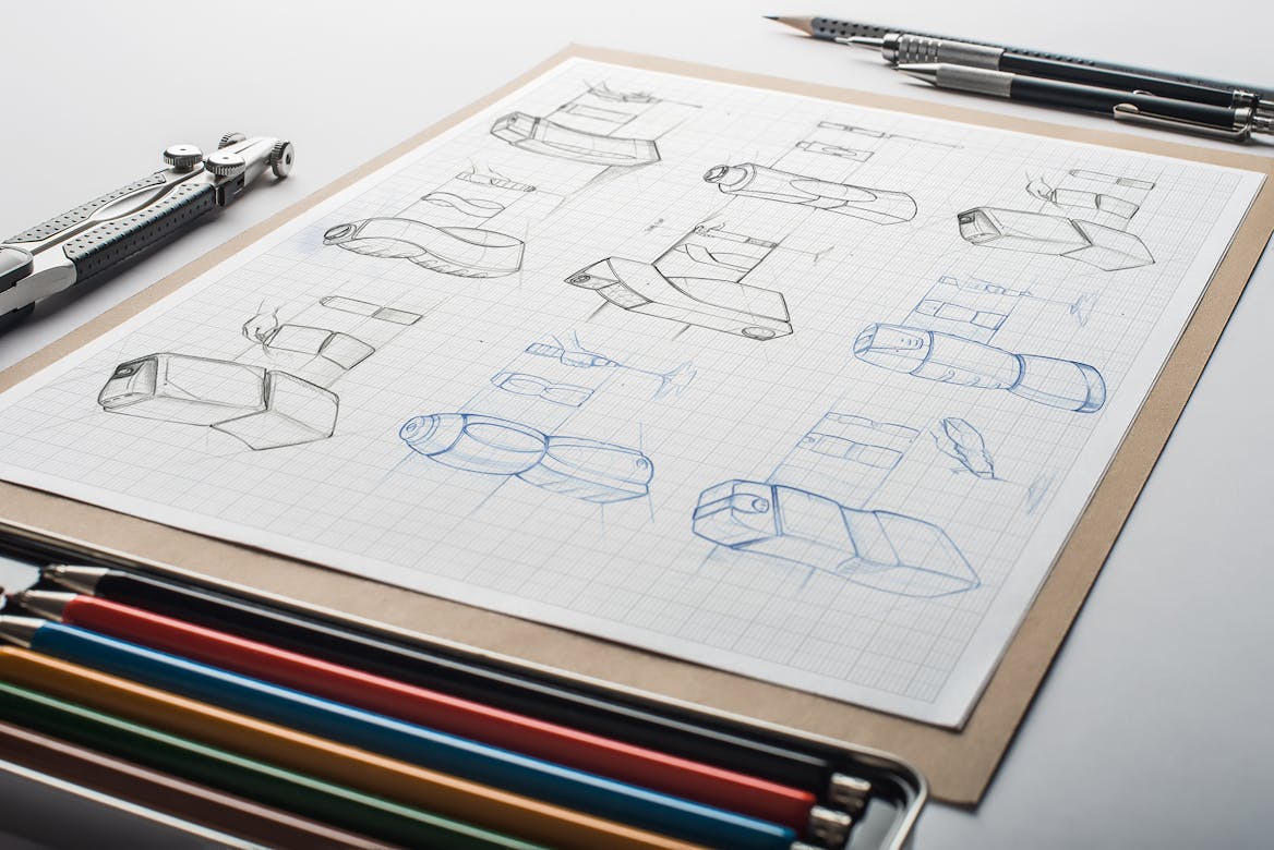 Sketch Artists Drawing Mockup Scene 11 | Premium & Free PSD Mockup Store