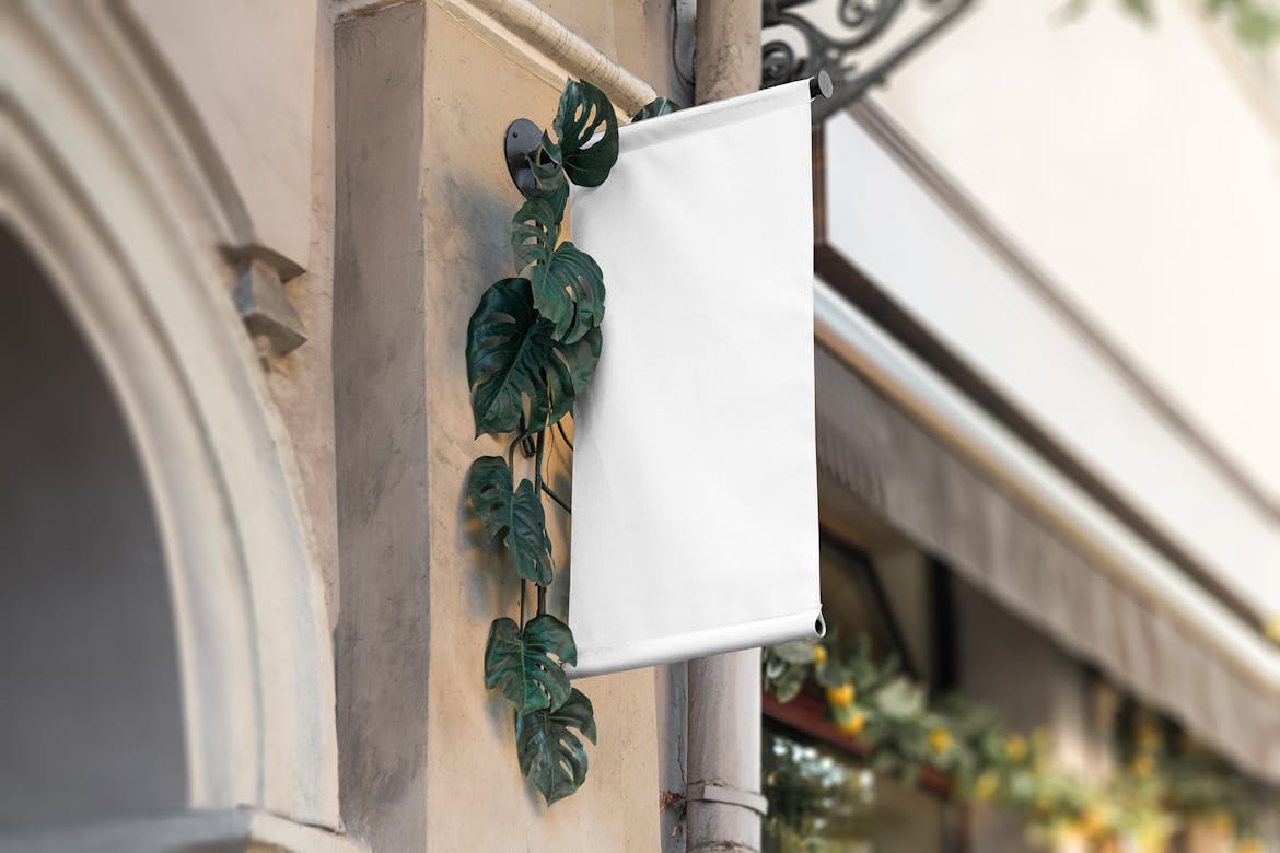 Outdoor Sign Board Banner Mockup Scene 04 | Premium & Free PSD Mockup Store