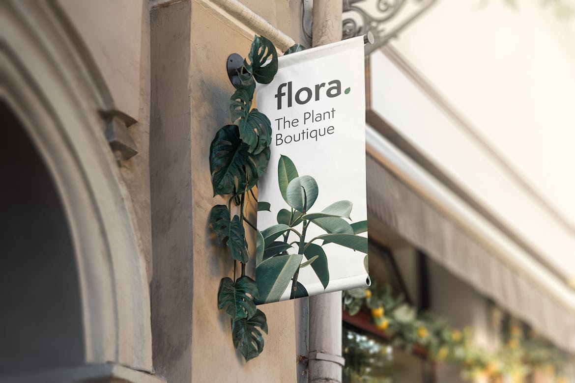 Outdoor Sign Board Banner Mockup Scene 04 | Premium & Free PSD Mockup Store