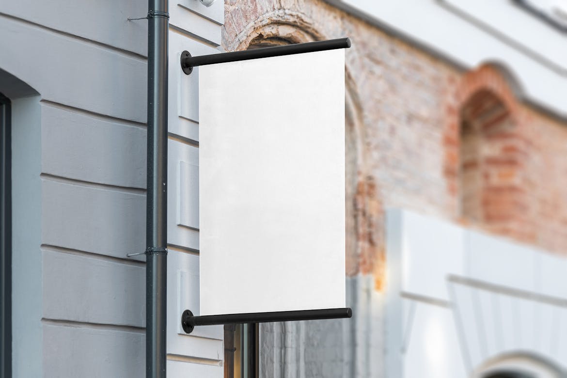 Outdoor Sign Board Banner Mockup Scene 13 | Premium & Free PSD Mockup Store