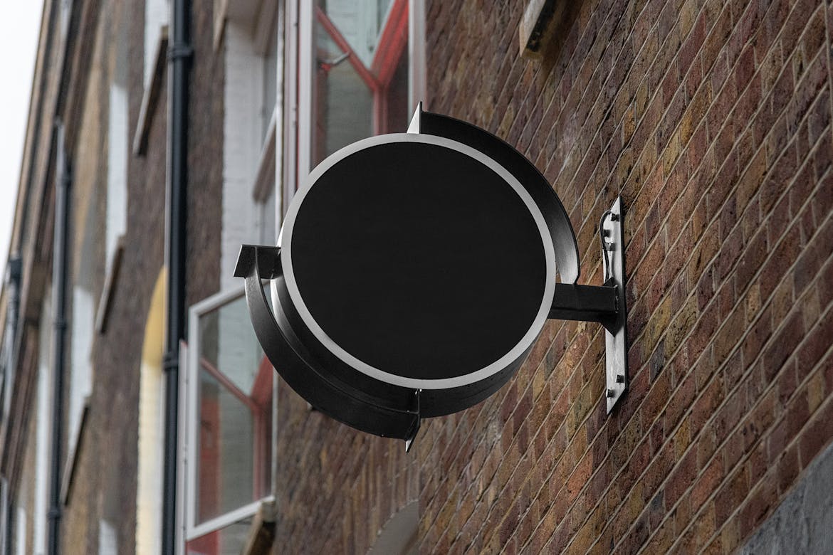 Round Sign Board Outdoor Mockup Scene 38 | Premium & Free PSD Mockup Store