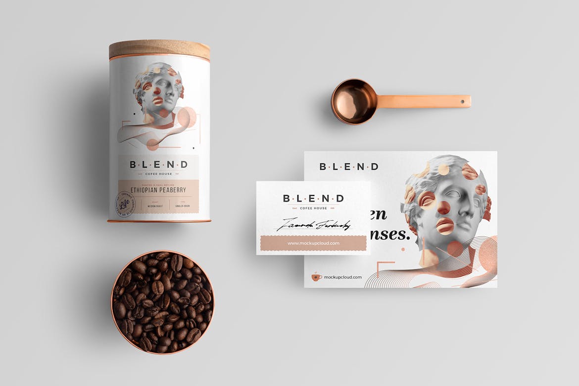Blend Coffee Branding Mockup Scene 17 | Premium & Free PSD Mockup Store