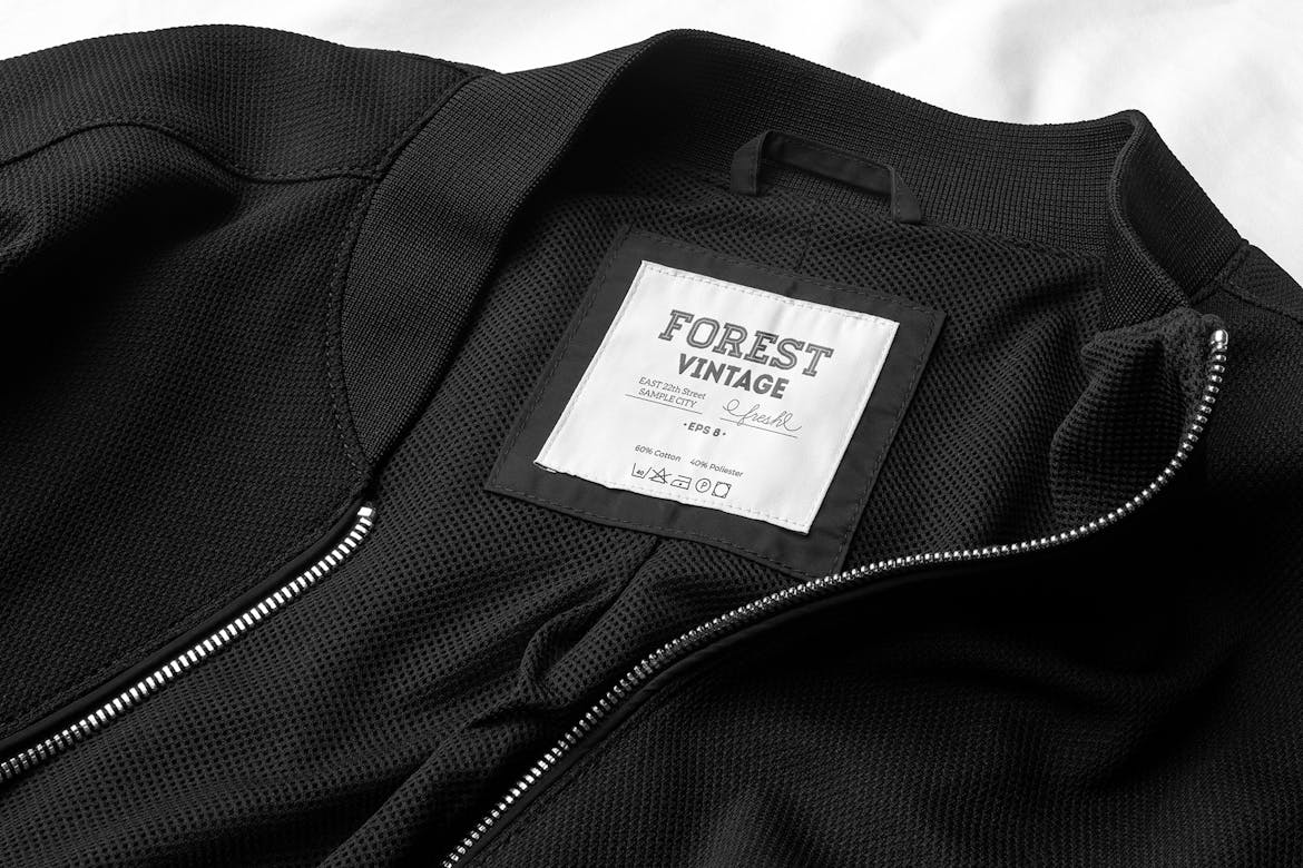 Jacket Label Mockup Closeup Scene 29 | Premium & Free PSD Mockup Store