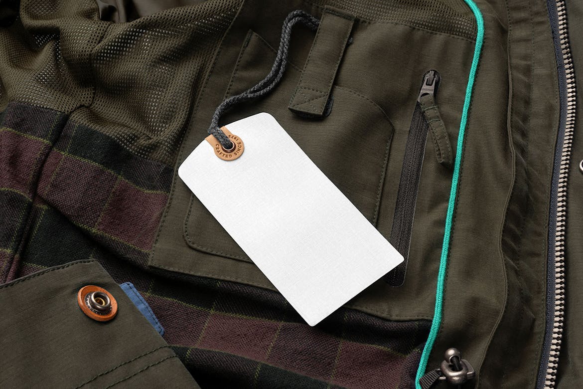 Outdoor Jacket Tag Closeup Mockup Scene 31 | Premium & Free PSD Mockup ...