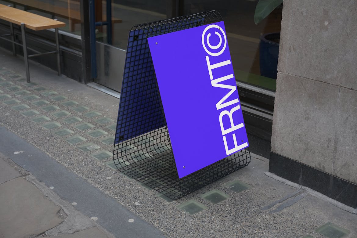 Format B2 A-Board Mockup Scene 03 | Premium & Free PSD Mockup Store