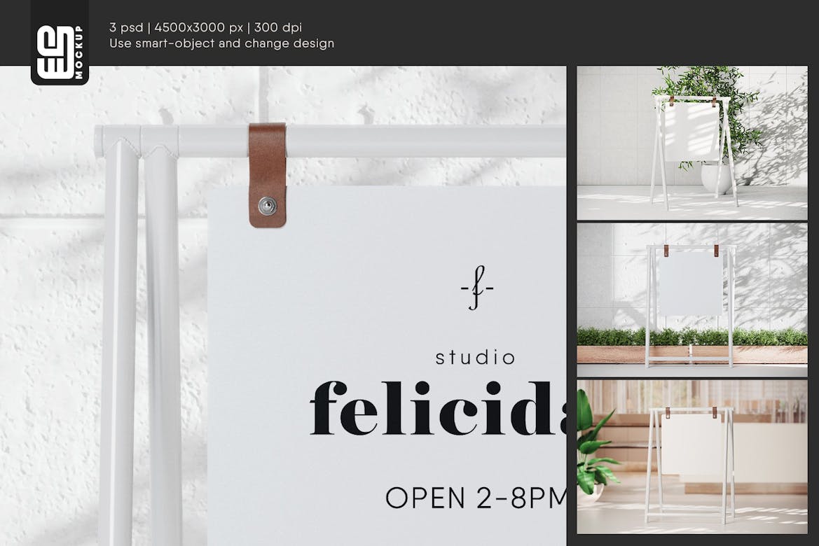 Metal A-Frame Sign Stand Mockup | Premium & Free PSD Mockup Store