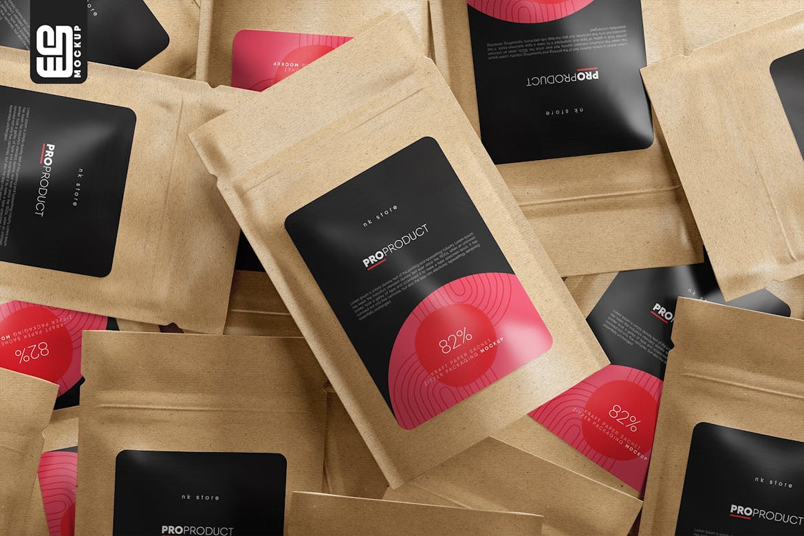 Kraft Paper Sachet Packaging Mockup | Premium & Free PSD Mockup Store