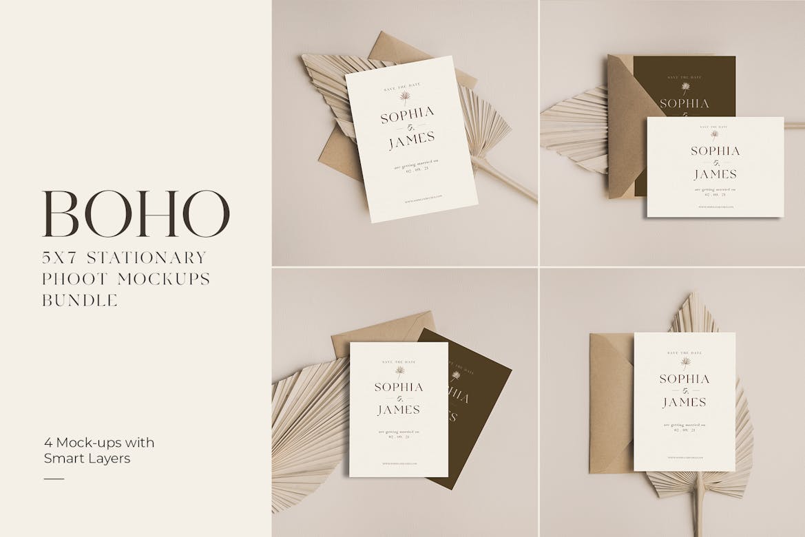Boho Card Photo Mockups Bundle | Premium & Free PSD Mockup Store