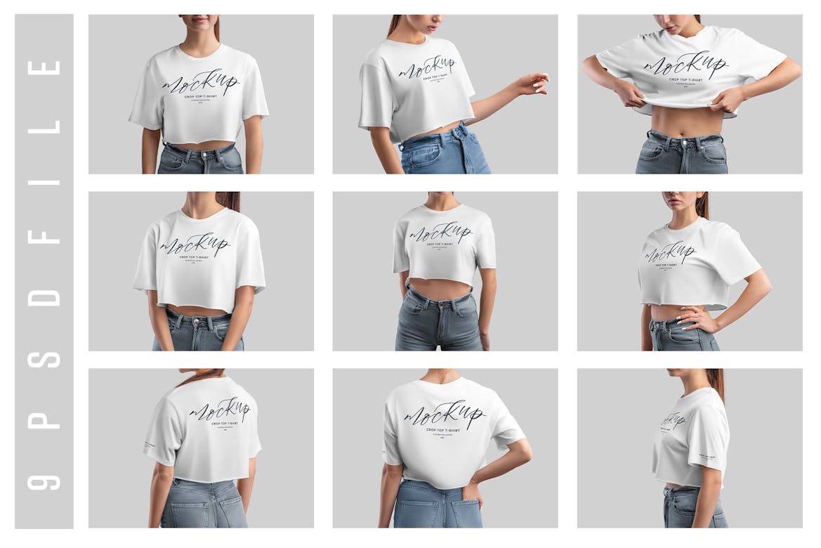 Crop Top Woman T Shirt Mockups Premium And Free Psd Mockup Store