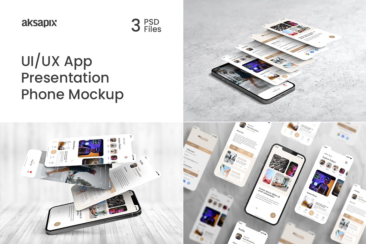 Ui Ux App Presentation Phone Mockup Premium And Free Psd Mockup Store
