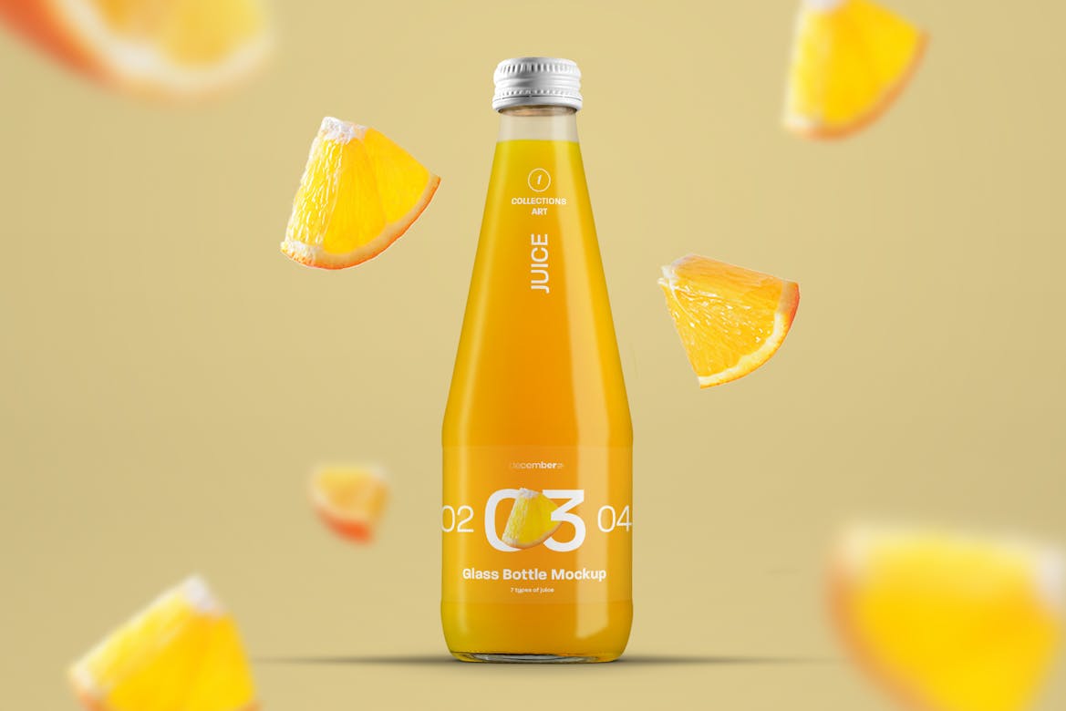 3 Mockup Glass Juice Bottle. 7 juice samples for each bottle | Premium ...