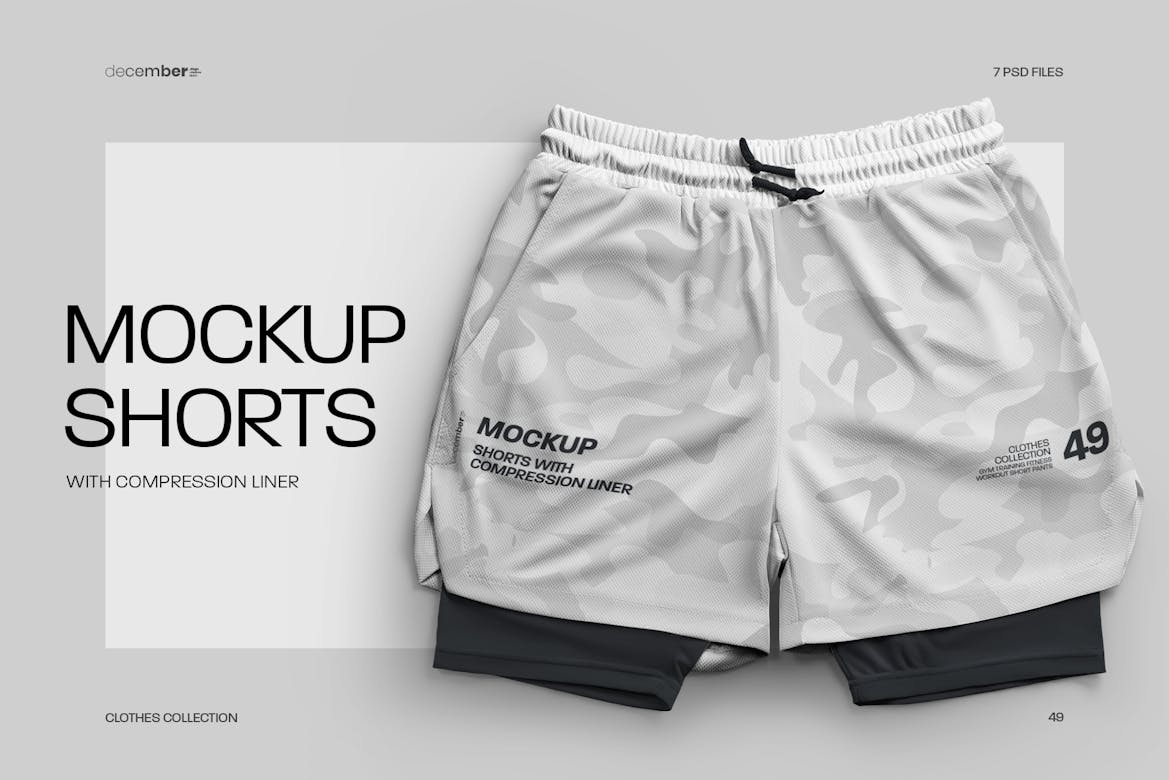 8 Mockups Shorts with Compression Liner | Premium & Free PSD Mockup Store