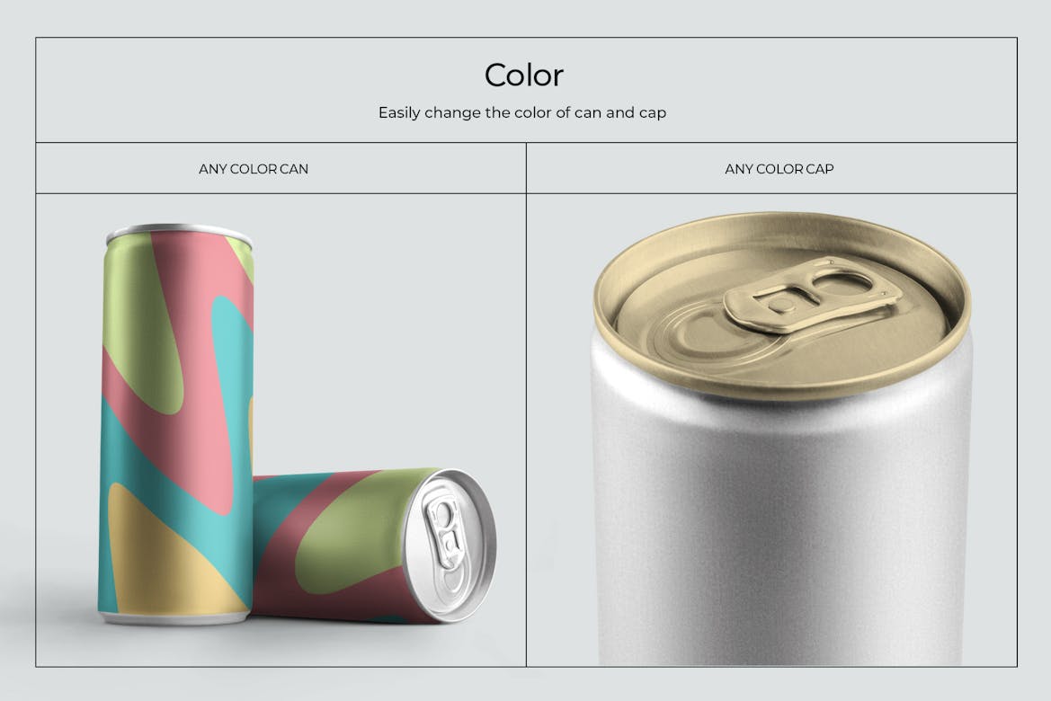 10 mockups Aluminium Can 250 ml | Premium & Free PSD Mockup Store