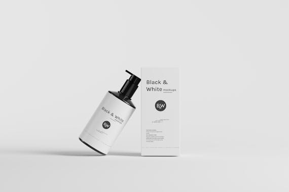 Black & White Mockups - Pump Bottles | Premium & Free PSD Mockup Store