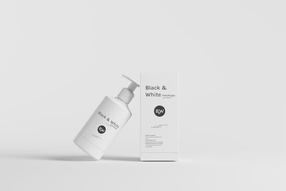 Black & White Mockups - Pump Bottles | Premium & Free PSD Mockup Store